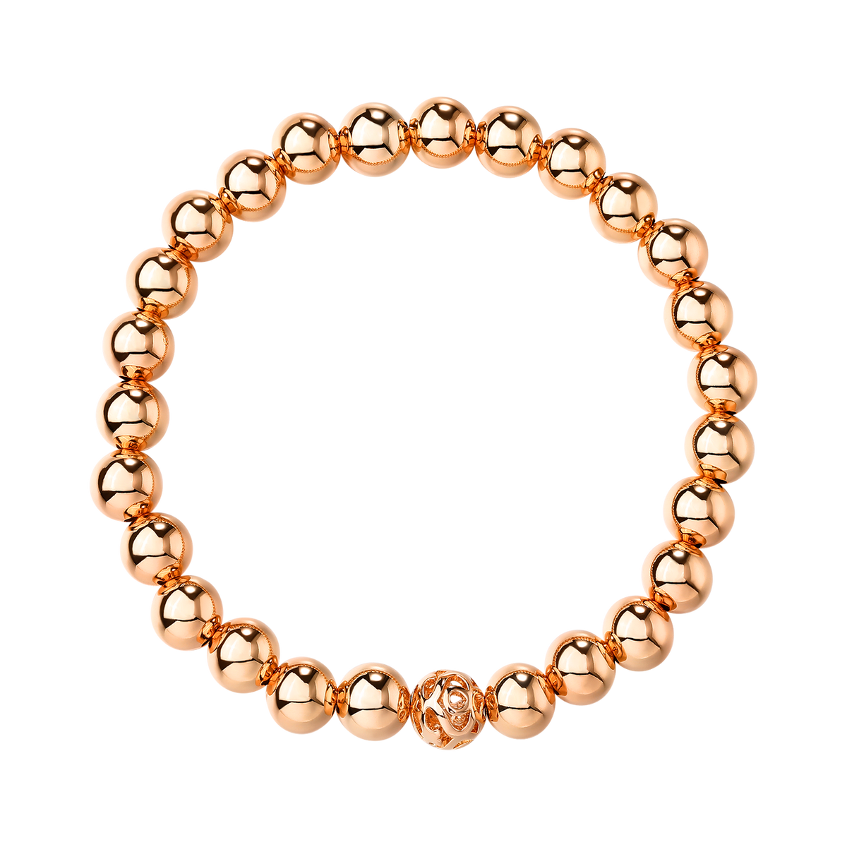 8mm 14k Rose Gold Smooth Beaded Bracelet – Spark*l