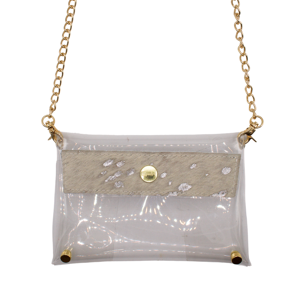 Small Clear Cross Body Purse with Luxe Silver Aurelian – Spark*l
