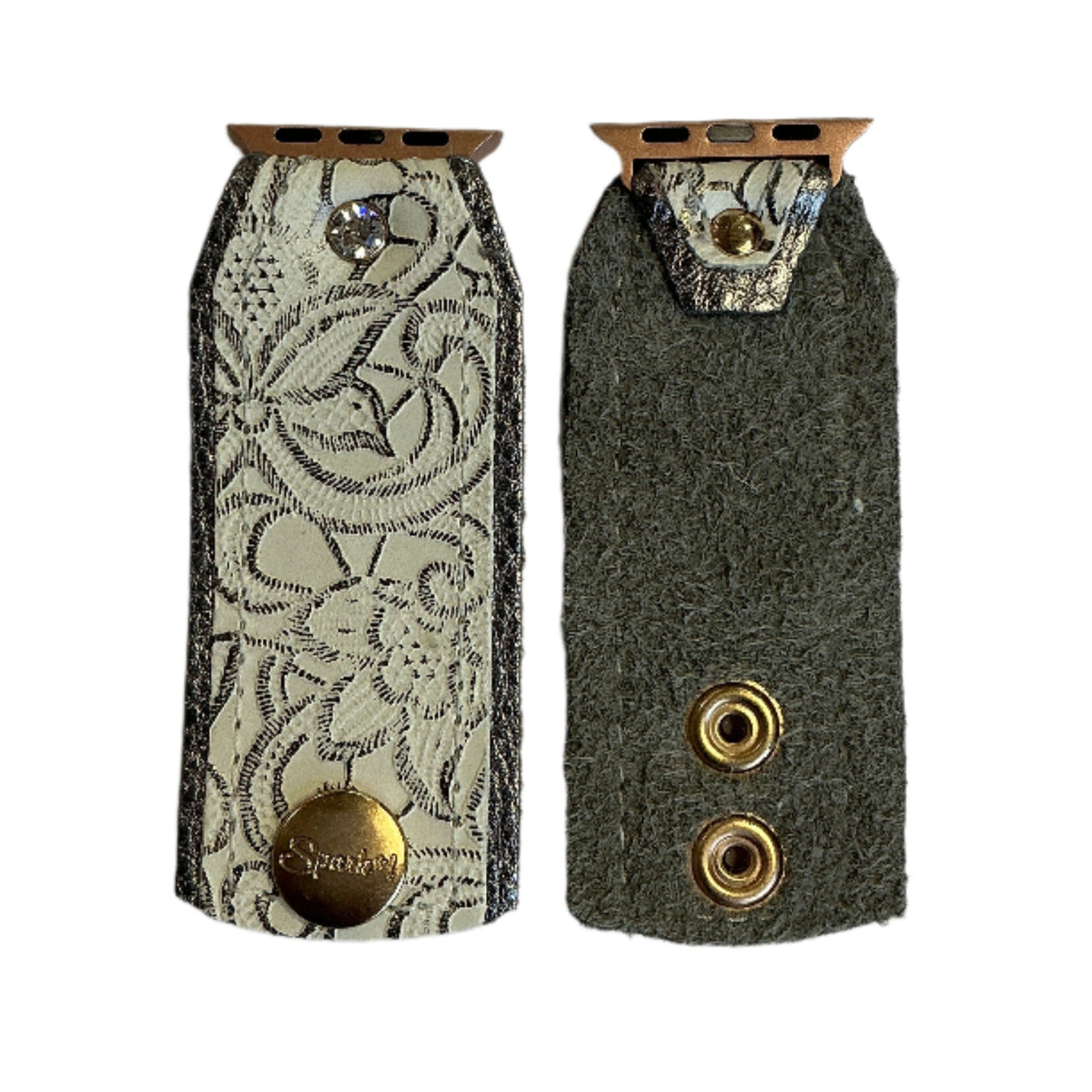 Ready to Ship - Luxe Avorio with Metallic Gunmetal Layered Bow Band (S ...