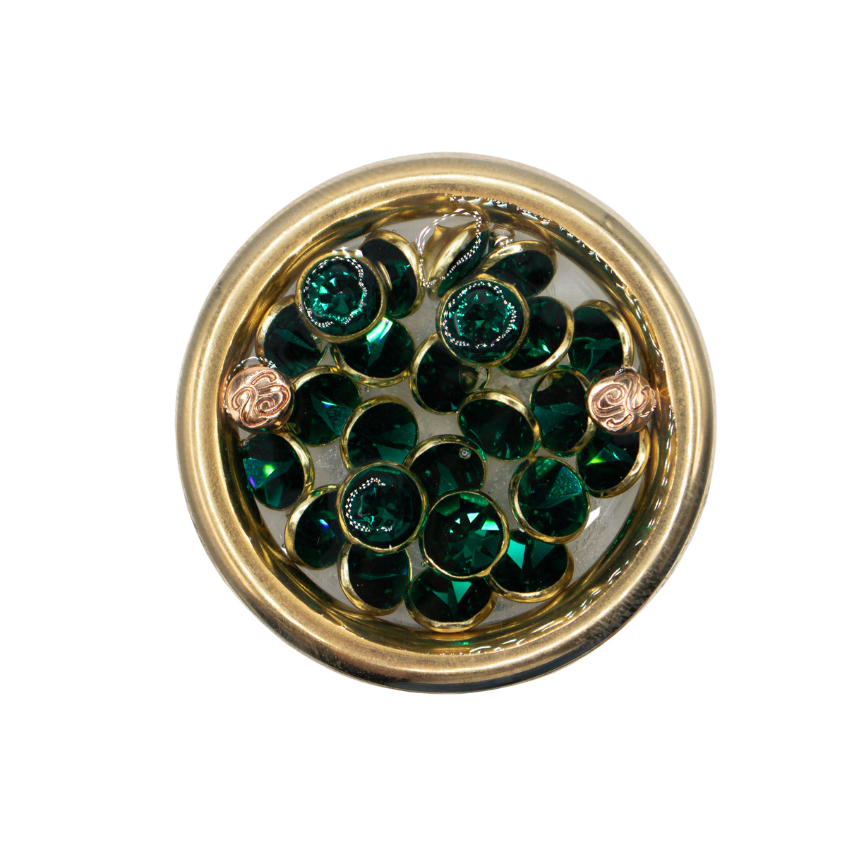 Spark*l XL Pop-Socket - Emerald with Upcycled LV Ring (No Logo)