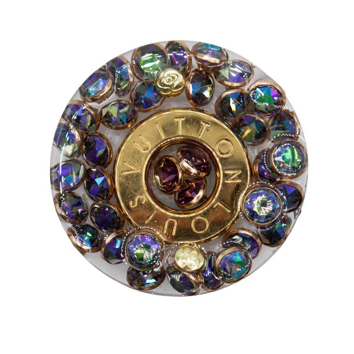 LOT #245 - Spark*l XL Pop-Socket - Paradise Shine with Gold LV Ring