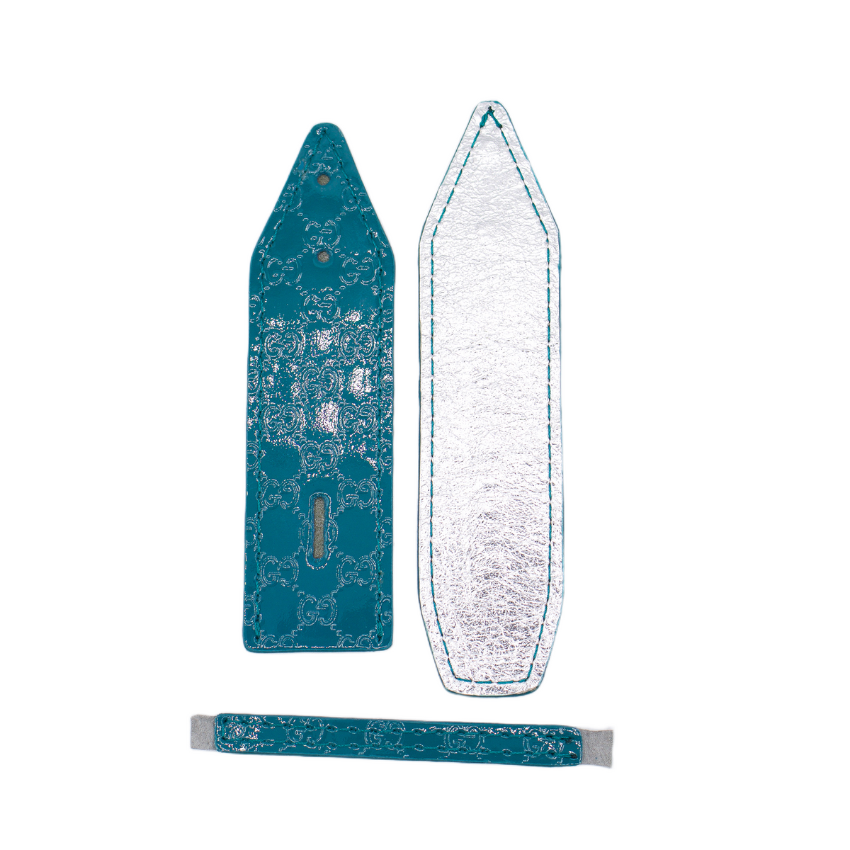 LOT #214 - Upcycled Turquoise Patent Micro GG Sivella Watchband (Size ...