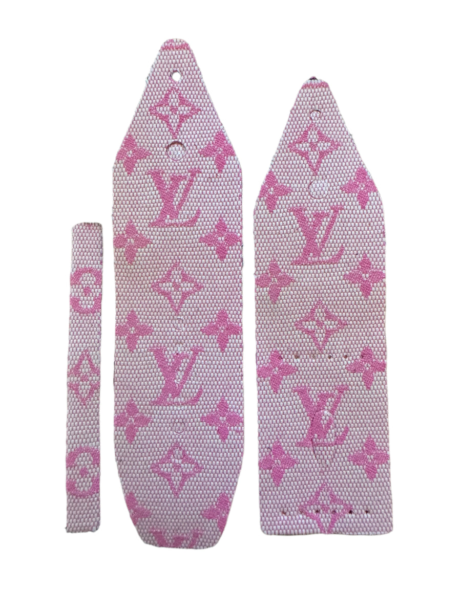 Ready to Ship -PIP Upcycled Pink LV Mini Lin with Logo with Classic Pi ...