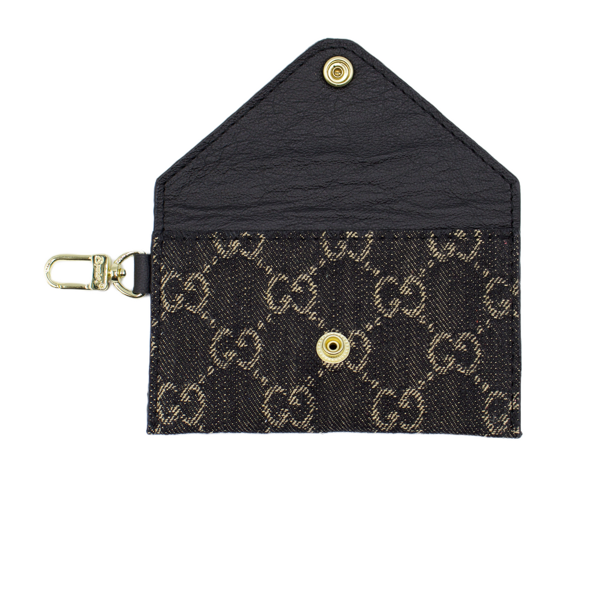 LOT #215 - UNICORN Upcycled Black Denim GG Envelope Wallet with Yellow ...