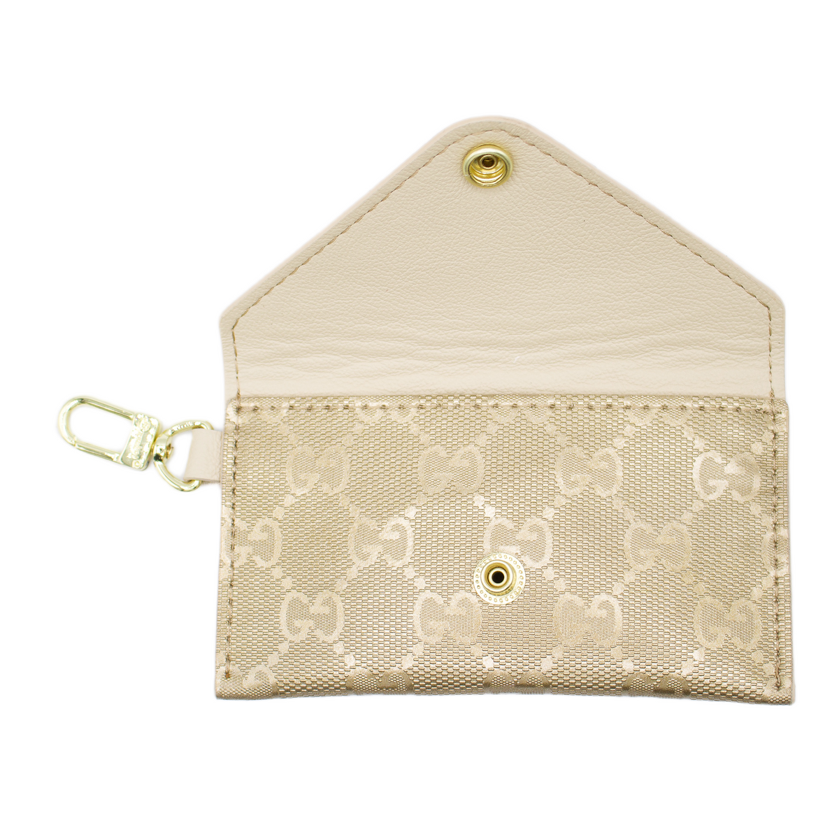 UNICORN Upcycled Gold GG Imprime Envelope Wallet with Custom Layered C ...