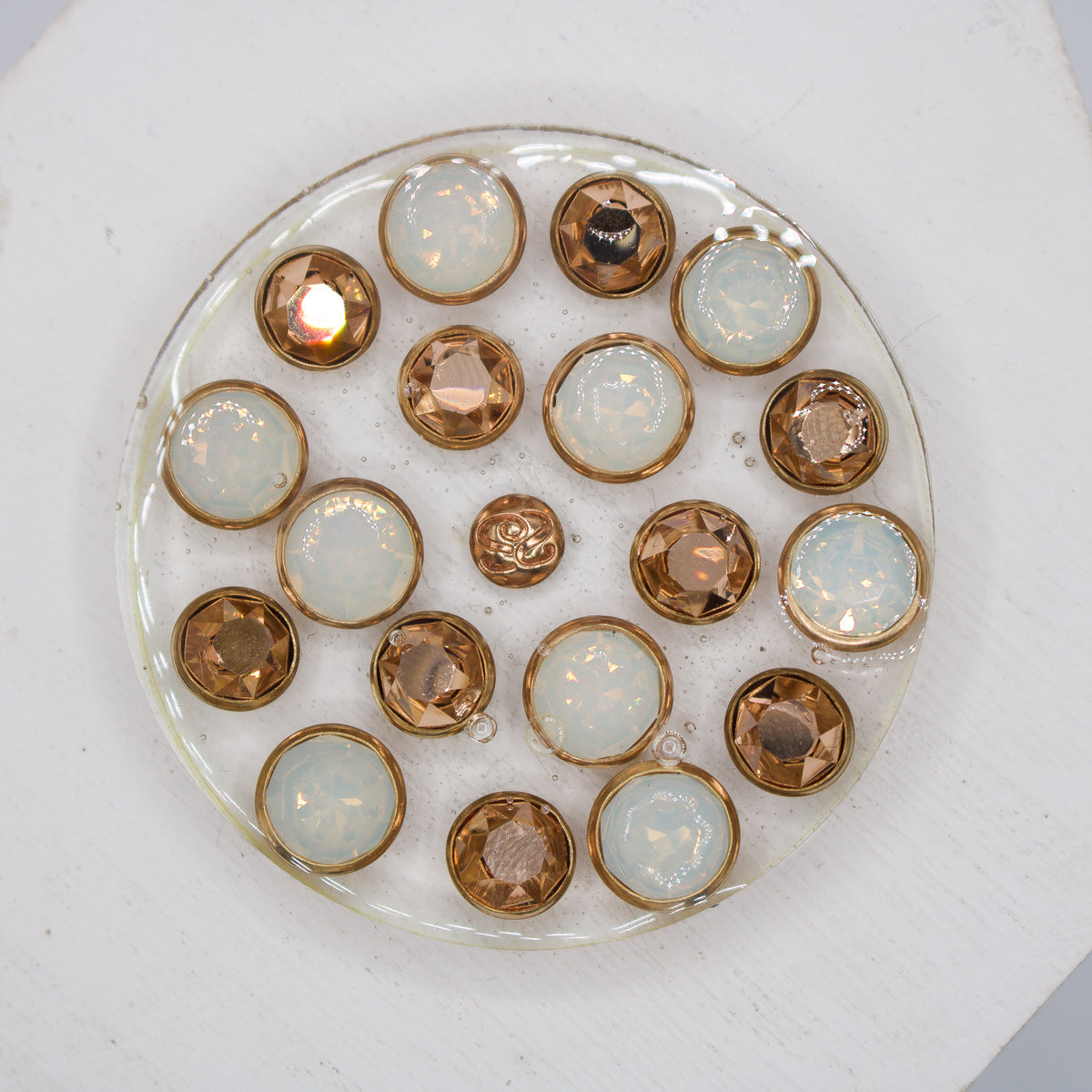 Spark*l XL Pop-Socket - White Opal & Rose Gold Mirror