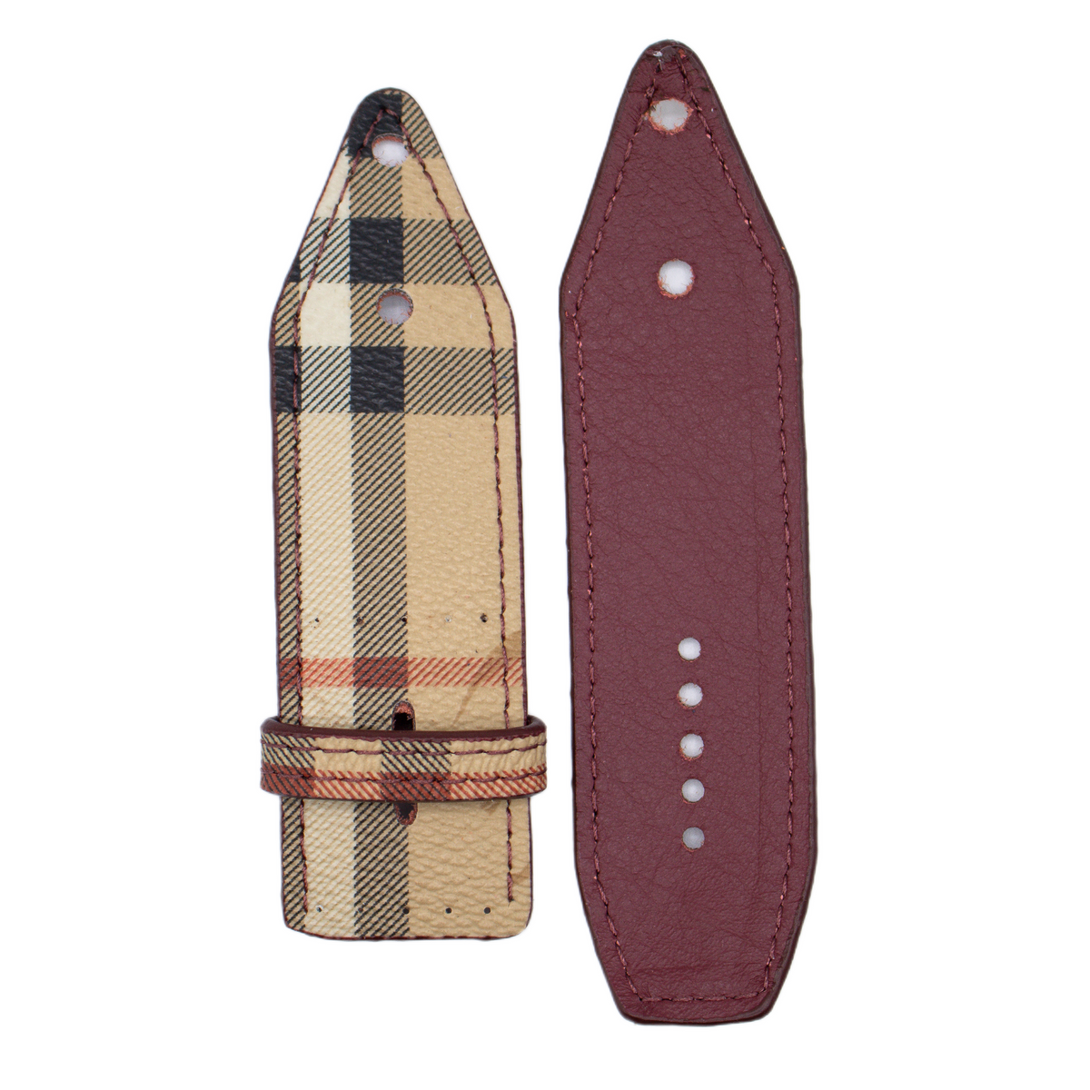 LOT #237 - Upcycled Burberry Coated Canvas with Logo Watchband (Size 2 ...