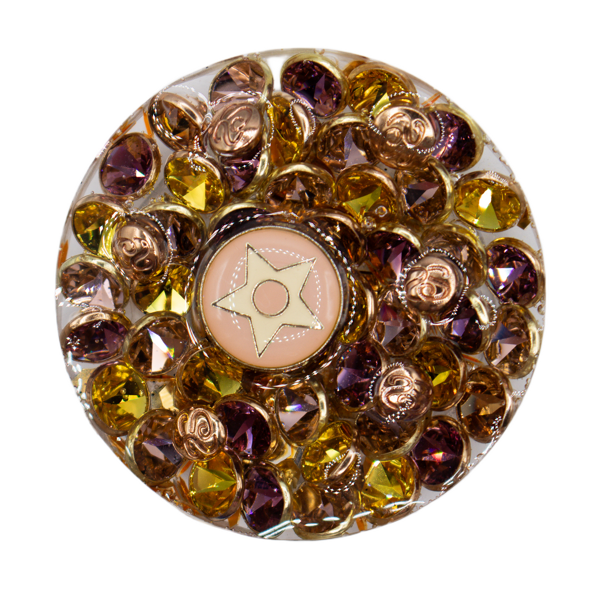 LOT #235 - Spark*l XL Pop-Socket - Iris & Topaz with Upcycled Pink Dio
